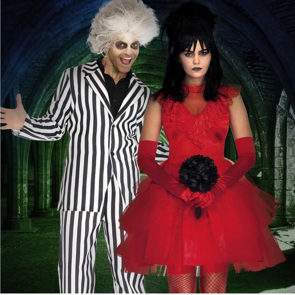 Other | Beetle Juice Bride Lydia Halloween Costume With Wig | Poshmark